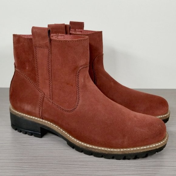Ecco | Shoes | Ecco Elaine Ankle Boot Fried Brick Suede Womens Size Us ...
